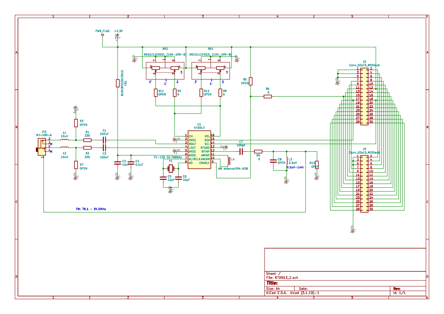KT0913で作るM5stack用 FM/AMラジオ モジュール | まっさの電子ぶろっぐ