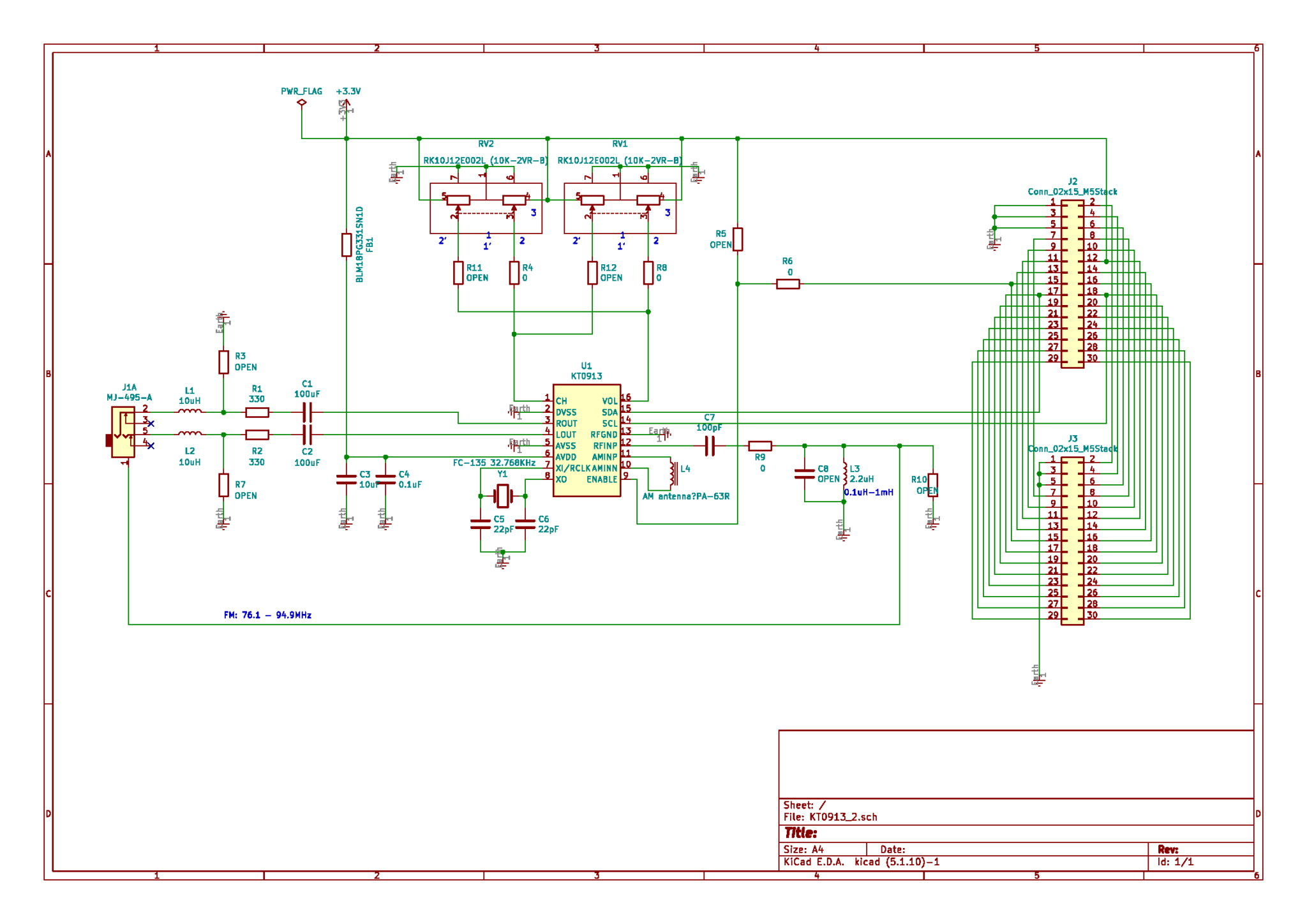 KT0913で作るM5stack用 FM/AMラジオ モジュール | まっさの電子ぶろっぐ