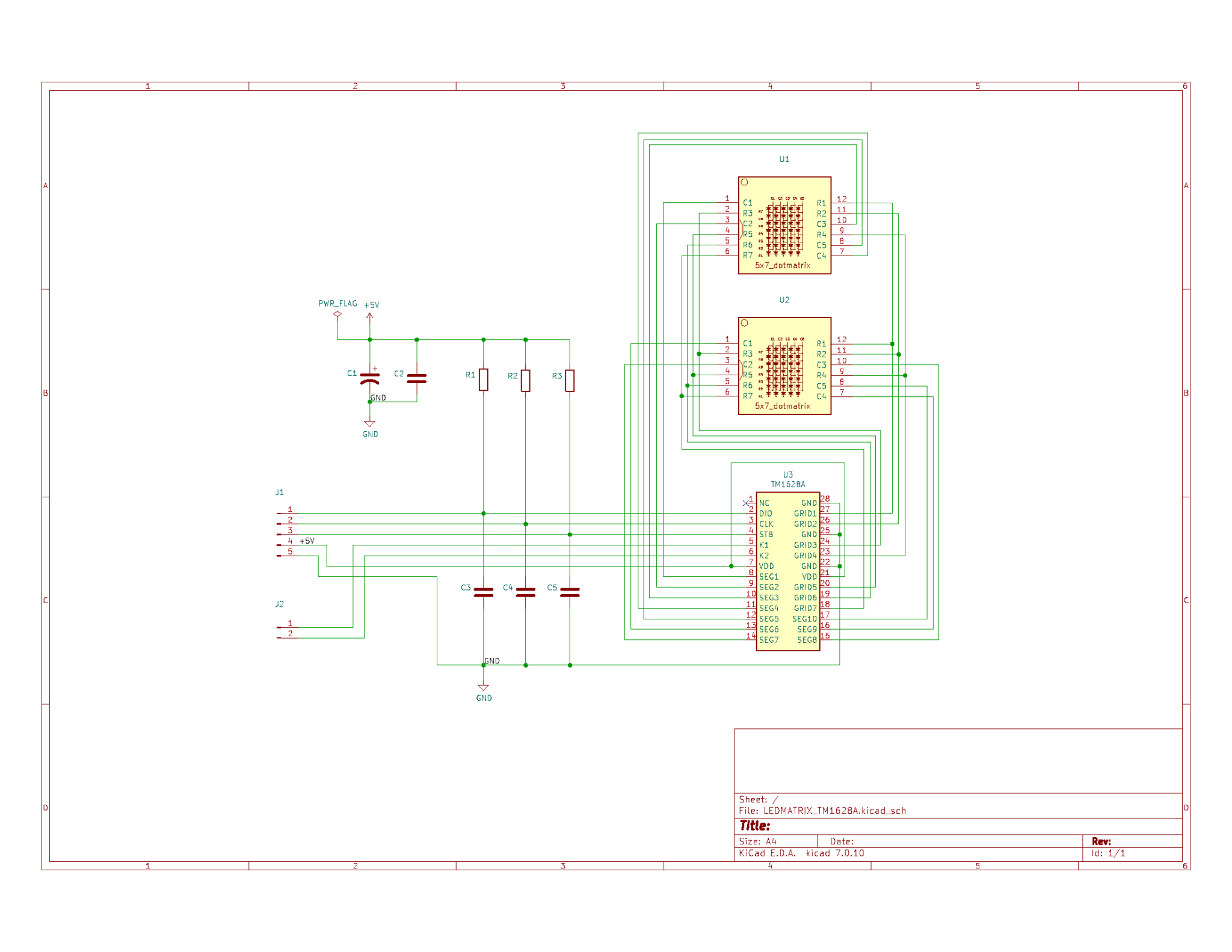 LEDドライバーTM1628Aで表現力のあるドットマトリクスLEDディスプレイモジュールを自作 | まっさの電子ぶろっぐ